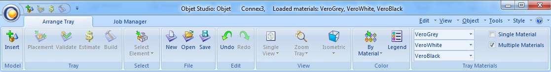 Objet Studio Interface
